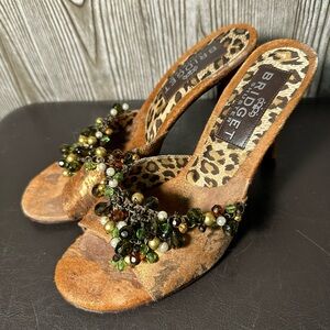Bridget Shuster | Shoes | Calf Hair Beaded Open Toe Heels Sz 8 | Poshmark
